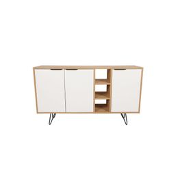 CALICOSY Sideboard CLARA in Wei&szlig; - (W)142 x (H)83 x (L)35,6 cm | Gr.: onesize