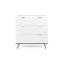 CALICOSY Kommode COPENHAGUE in Wei&szlig; - (W)79,8 x (H)86,5 x (L)40 cm | Gr.: onesize