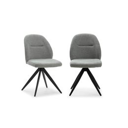 CALICOSY 2er-Set St&uuml;hle TAMARA in Hellgrau - (W)47 x (H)49 x (L)60 cm | Gr.: onesize