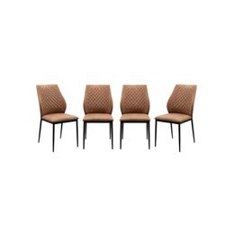 CALICOSY 4er-Set St&uuml;hl SAELA in Cognac - (W) 45 x (H)90 x (L)45 cm | Gr.: onesize