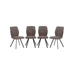 CALICOSY 4er-Set St&uuml;hle MERY in Dunkelgrau - (W) 47 x (H)48 x (L)60 cm | Gr.: onesize