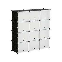 HOMCOM Regalsystem in Schwarz, Wei&szlig; 125L x 32B x 125H cm | Gr.: onesize
