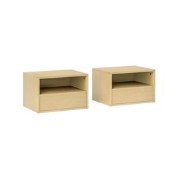 HOMCOM Nachttisch in Naturholz 45L x 35B x 27,5H cm | Gr.: onesize