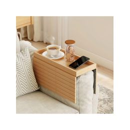 HOMCOM Sofatablett Armlehne in Naturholz 45L x 33,5B x 3H cm | Gr.: onesize