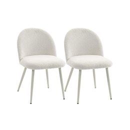 HOMCOM Esszimmerstuhl in Cremewei&szlig; 57,5L x 50,5B x 78,5H cm | Gr.: onesize