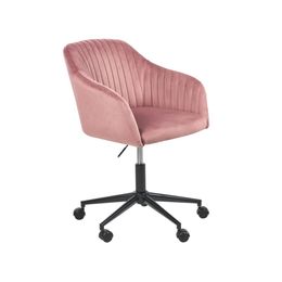Beliani B&uuml;rostuhl VENICE in Rosa/Schwarz - (W) 64 x (H) 89 x (L) 64 cm | Gr.: onesize