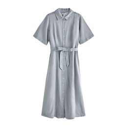 next Kleid 'N.Premium' Damen Gr&ouml;&szlig;e 48 grey denim Sommerkleid