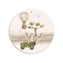 OnlyWow Rundes Wandbild Beige | Gr.: 30 x 30 cm