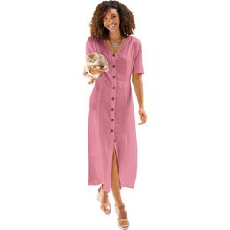 CR&Eacute;ATION L Damen Sommerkleid Kn&ouml;pfe in Horn-Optik altrosa Gr&ouml;&szlig;e 36