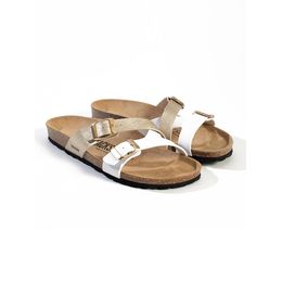BACKSUN Pantoletten "Talca" in Gold/ Wei&szlig; - 66% | Gr&ouml;&szlig;e 37 | Damen-pantoletten
