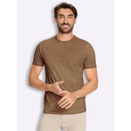 WITT Herren Kurzarmshirt mit Rundhals-Ausschnitt, Baumwolle, braun, Gr&ouml;&szlig;e 44/46