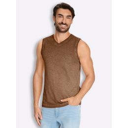 WITT Herren V-Shirt &auml;rmellos, aus Baumwolle, braun, Gr&ouml;&szlig;e 56/58
