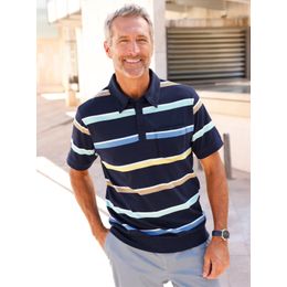 Marco Donati Herren Kurzarmshirt mit garngef&auml;rbten Streifen, marine-gestreift, Gr&ouml;&szlig;e 60/62