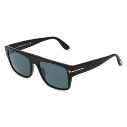 Tom Ford FT0907 DUNNING-02 | Herren-Sonnenbrille | Fassung: Vollrand, Quadratisch, Kunststoff, Schwarz Gl&auml;nzend | Glasfarbe: Blau