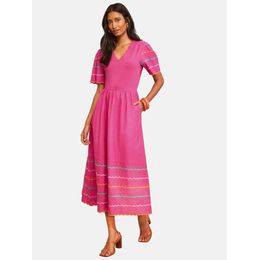 Love & Roses Kleid Damen Gr&ouml;&szlig;e 44 hellblau / lila / orange / fuchsia Sommerkleid