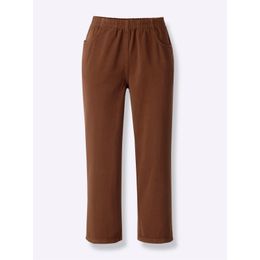 WITT Damen Caprihose aus reiner Baumwolle, dunkelbraun, Gr&ouml;&szlig;e 50