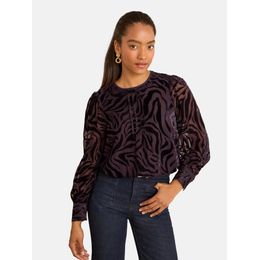 Love & Roses Bluse Damen Gr&ouml;&szlig;e 4XL lila / schwarz