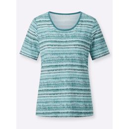 WITT Damen Print-Shirt aus Viskose-Qualit&auml;t, jade-ecru-bedruckt, Gr&ouml;&szlig;e 46