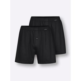 Schiesser Herren Boxershorts mit Streifen, schwarz, Gr&ouml;&szlig;e 12