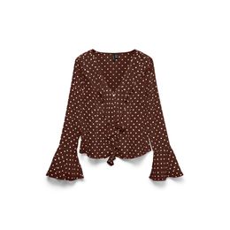 V&eacute;ro Moda Vero Moda Bluse 'VMWillow' Damen Gr&ouml;&szlig;e XS braun / wei&szlig;