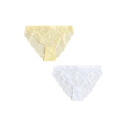 next Slip Damen Gr&ouml;&szlig;e 5XL pastellgelb / wei&szlig;
