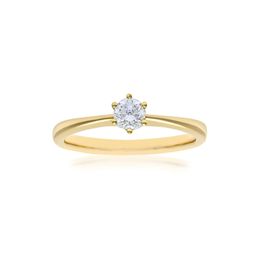 Diamant Leternel Ring 'Verlobungsring aus 750 Gelbgold mit 18 Karat Diamant' Damen Gr&ouml;&szlig;e 54 gold
