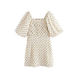 next Kleid Damen Gr&ouml;&szlig;e 42 sand / schwarz Sommerkleid