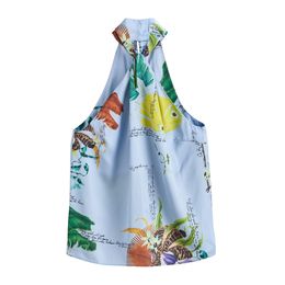 next Bluse 'Kew' Damen Gr&ouml;&szlig;e M hellblau / braun / limone / gr&uuml;n