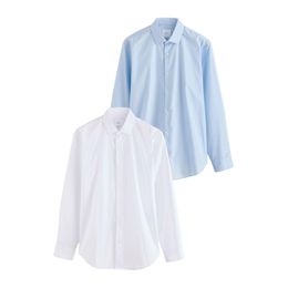 next Button Up Shirt male size S Light blue / White