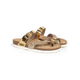 Sunbay Zehentrenner "Tulipe" in Gold - 58% | Gr&ouml;&szlig;e 37 | Damen-sandalen