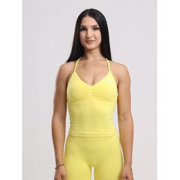 Neverover Sporttop 'Hue Halter Seamless Top' Damen Gr&ouml;&szlig;e L gelb