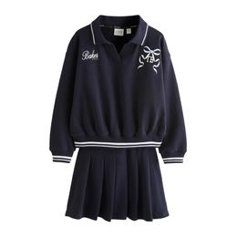 Baker By Ted Baker Set 'Varsity' M&auml;dchen Gr&ouml;&szlig;e 140 hellbeige / navy / wei&szlig;