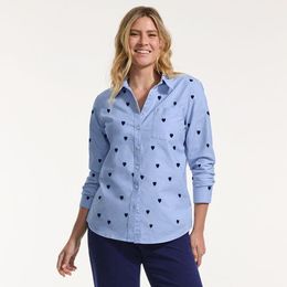 LANDS' END Langarm Oxford-Hemdbluse f&uuml;r Damen, Damen, size: regular, Blau, Baumwolle, by Lands' End