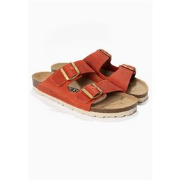 BACKSUN Leder-Pantoletten "Bali" in Orange - 56% | Gr&ouml;&szlig;e 38 | Damen-pantoletten