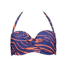 Buffalo Bikini-Oberteil in Dunkelblau/ Orange - 68% | Gr&ouml;&szlig;e 42B-Cup | Damen-bademode