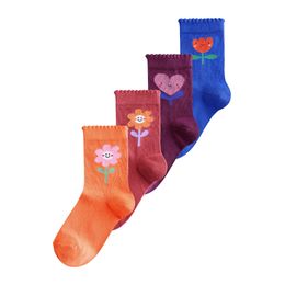 next Socken M&auml;dchen Gr&ouml;&szlig;e 16/18.5 blau / cyclam / orange / blutrot