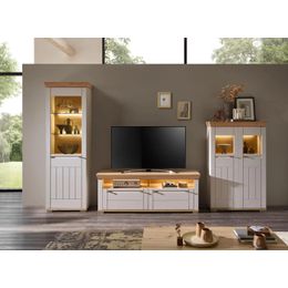 Wohn-Concept Country-L Kaschmir matt/Artisan Eiche NB ca. 351x208x53 cm - ohne Beleuchtung -