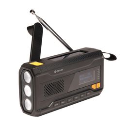Denver SCD-2033 DAB+ Notfallradio mit Bluetooth, Solar & Handkurbel, FM Radio, Powerbank, Taschenlampe, SOS, 2000 mAh Akku