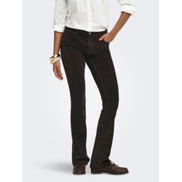 Only Damen Cordhose "ONLMARY &ndash; Flared Cordhose mit Stretchkomfort", braun, Gr. 34, unifarben, Cord, Obermaterial: 98% Baumwolle, 2% Elasthan, Hosen,
