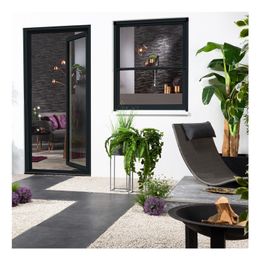 Hecht Insektenschutz-Alu-Fensterrollo Bausatz "SMART" 130x160 cm in Anthrazit
