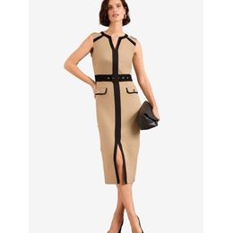 Love & Roses Kleid Damen Gr&ouml;&szlig;e 40 camel / schwarz Sommerkleid
