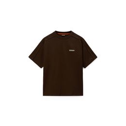 Napapijri T-Shirt 'TEZA' Herren Gr&ouml;&szlig;e S dunkelbraun / wei&szlig;
