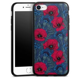 DeinDesign iPhone SE (2020) Handy Slim Case extra d&uuml;nn Silikon Handyh&uuml;lle schwarz H&uuml;lle Poppy Painting Flower Silikon Slim Case