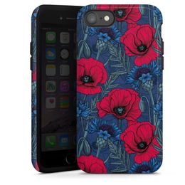 DeinDesign iPhone SE (2020) Handy Panzer Handyh&uuml;lle robuste Outdoor H&uuml;lle Schutzh&uuml;lle gl&auml;nzend Poppy Painting Flower Tough Case