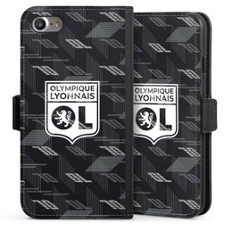 DeinDesign iPhone SE (2020) Handy Klapph&uuml;lle Handyh&uuml;lle aus Kunst Leder schwarz Flip Case Official Licensed Product Olympique Lyonnais Ol Sideflip mit Lasche