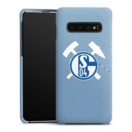 DeinDesign Galaxy S10 Handy Premium Case Smartphone Handyh&uuml;lle Schutzh&uuml;lle matt Bundesliga Stripes Fc Schalke 04 Premium Case