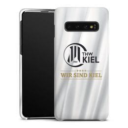 DeinDesign Galaxy S10 Handy Premium Case Smartphone Handyh&uuml;lle Schutzh&uuml;lle matt Official Licensed Product Thw Kiel Handball Premium Case