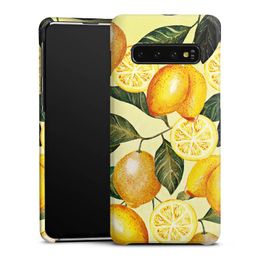 DeinDesign Galaxy S10 Handy Premium Case Smartphone Handyh&uuml;lle Schutzh&uuml;lle matt Summer Fruits Lemon Premium Case