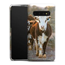 DeinDesign Galaxy S10 Handy Premium Case Smartphone Handyh&uuml;lle Schutzh&uuml;lle matt Cow Farmer Calf Premium Case