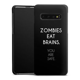 DeinDesign Galaxy S10 Handy Premium Case Smartphone Handyh&uuml;lle Schutzh&uuml;lle matt Statement Funny Zombie Premium Case